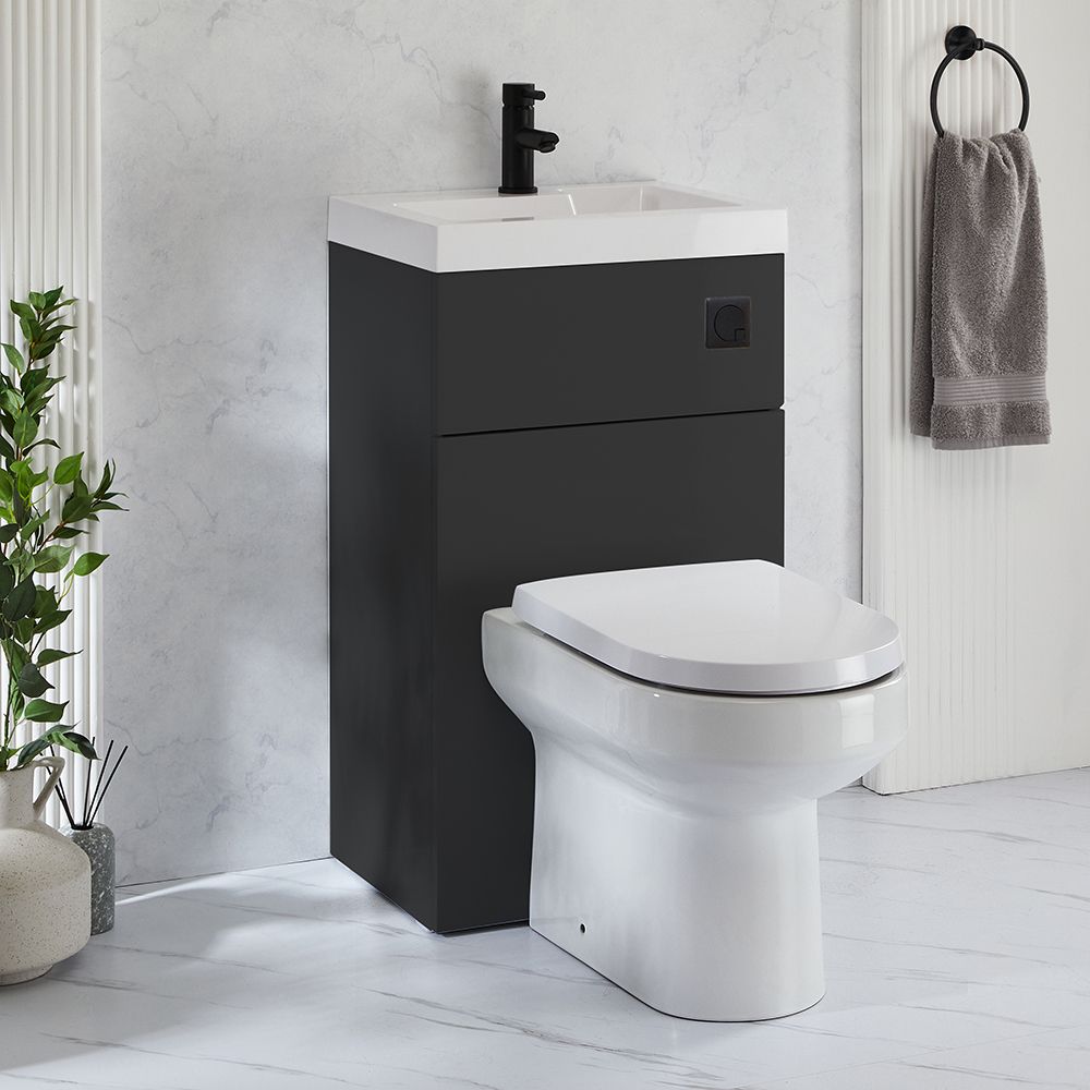 Conjunto de Baño Completo con Mueble de Lavabo y WC Integrado con ...