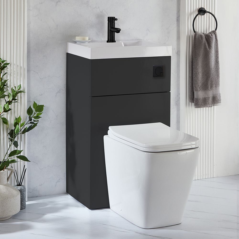 Conjunto de Baño Moderno Completo con Mueble de Lavabo y WC Integrado ...