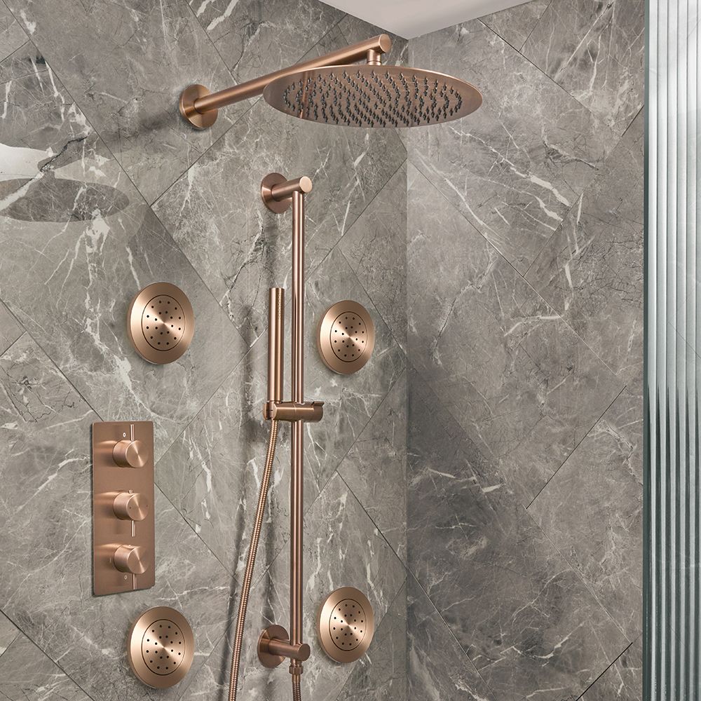 Conjunto de Ducha Termostático Moderno con Alcachofa de Ducha Mural ...