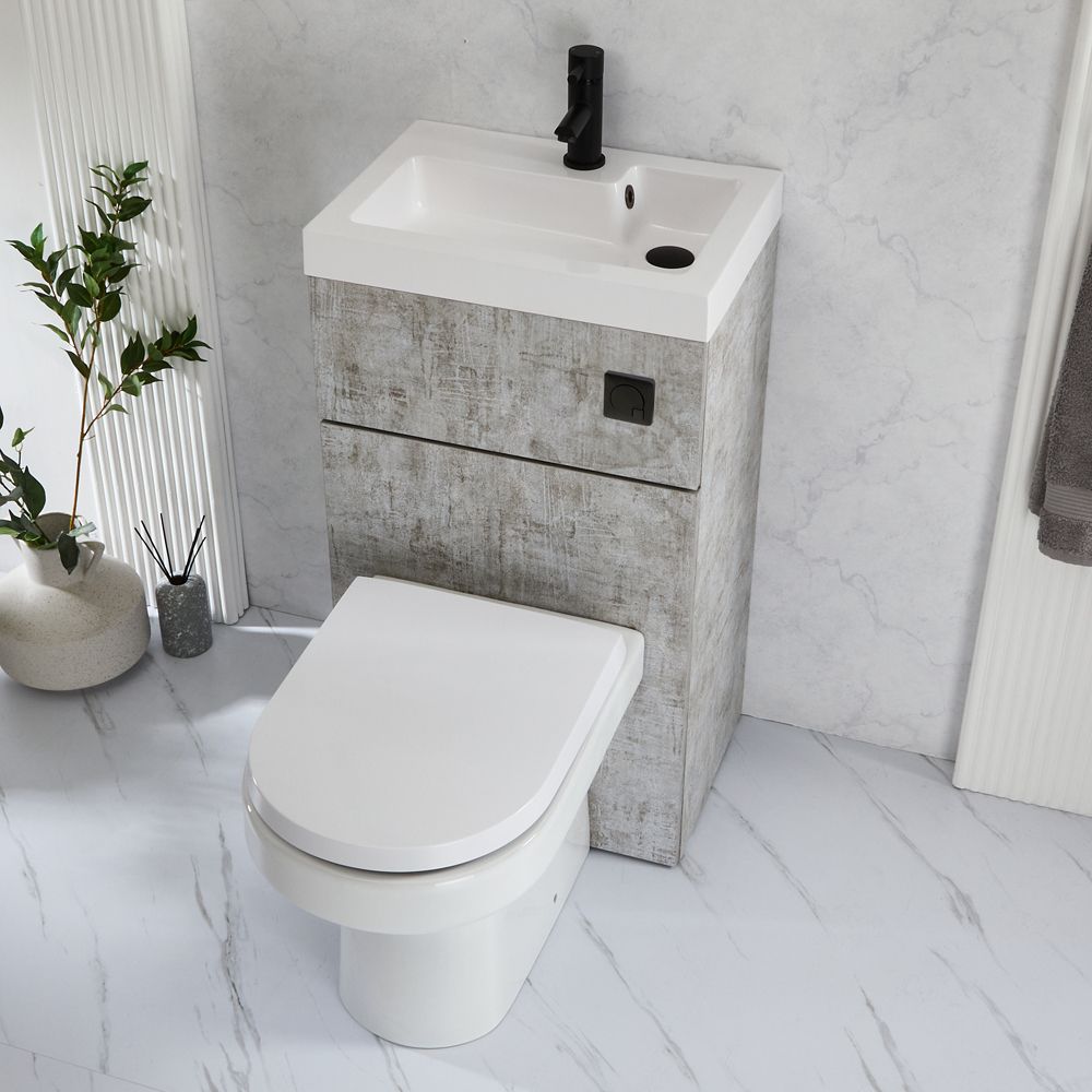 Conjunto de Baño Completo con Mueble de Lavabo y WC Integrado con ...