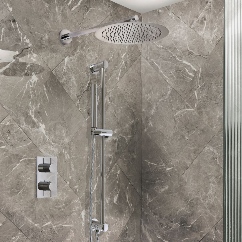Conjunto de Ducha Termostático Moderno con Alcachofa de Ducha Mural y ...