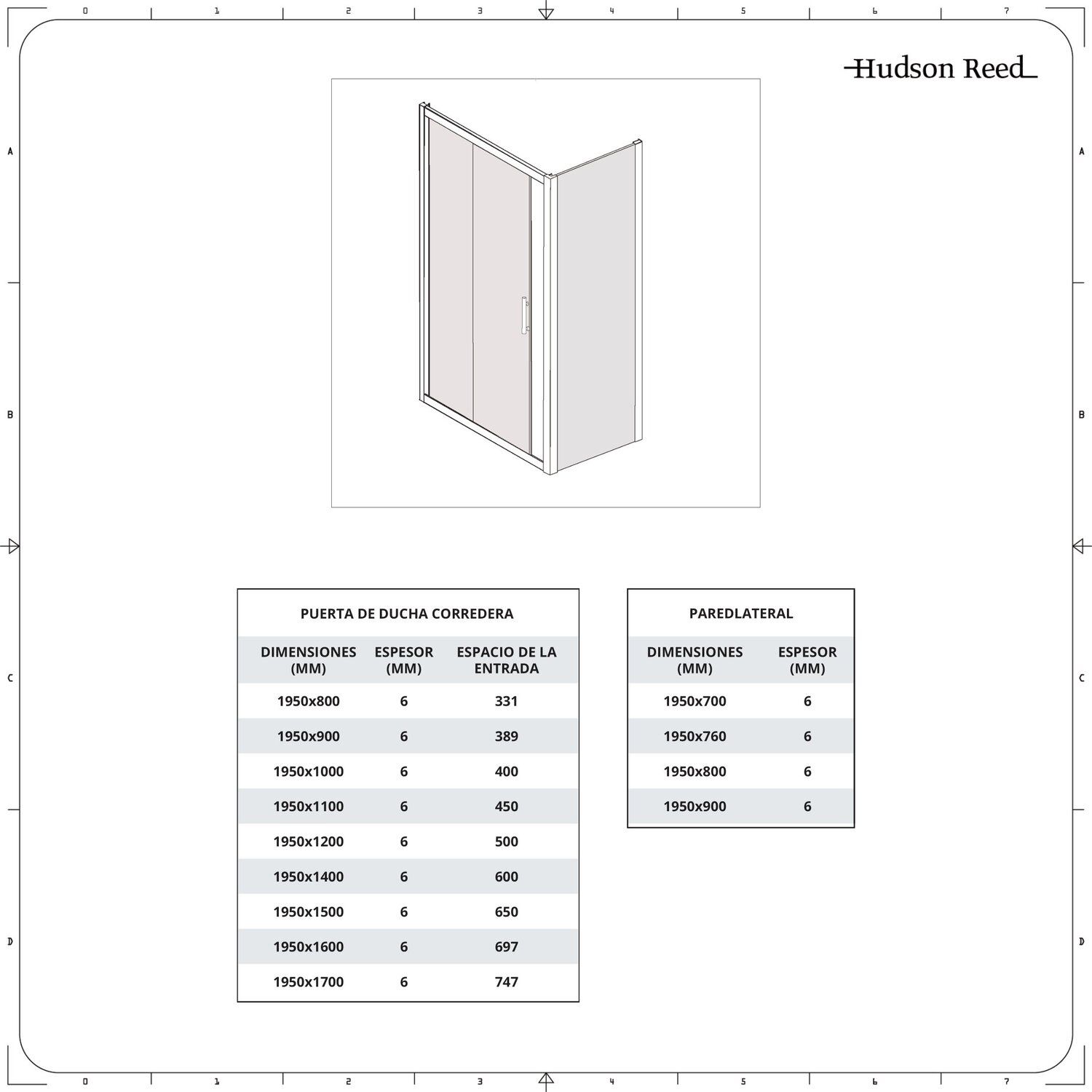 Puerta de Ducha Corredera - Disponible en Distintas Medidas y con Panel ...